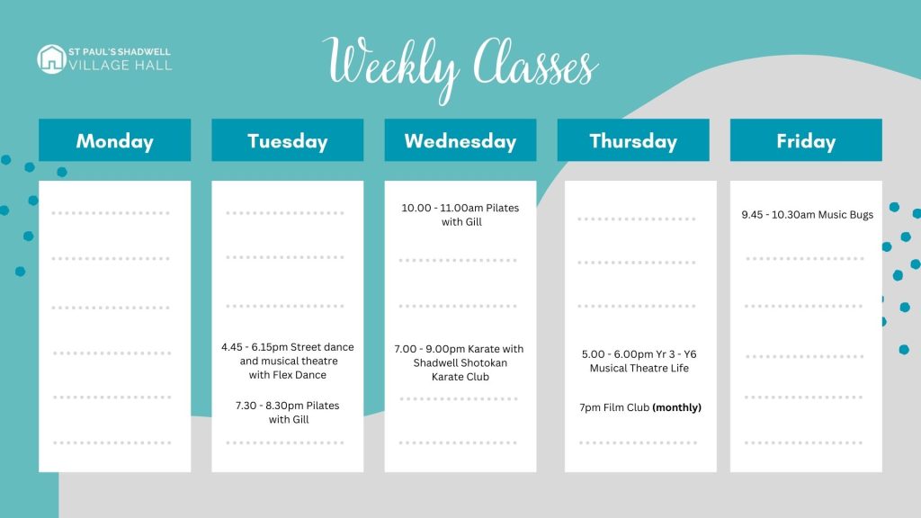 Hall Hire, Weekly Classes & Events - St. Paul's Church - Shadwell
